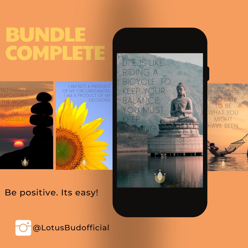 Motivational Quotes Bundle Printable Wall Art, Instagram Faceless ...