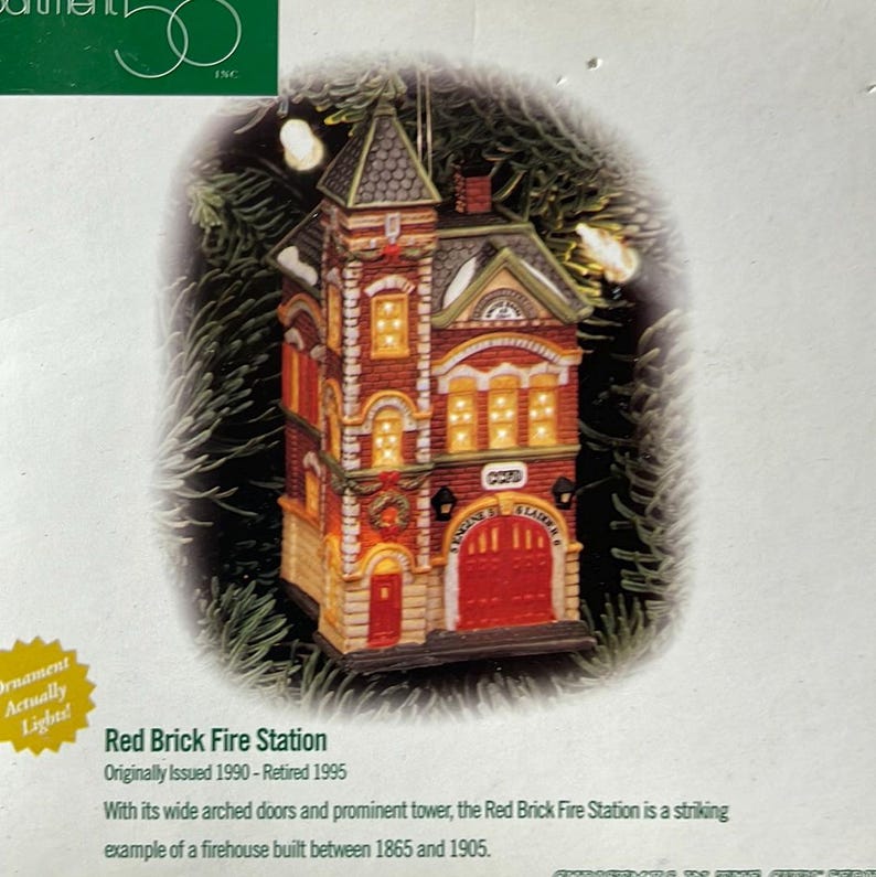 Dept. 56 Red Brick Fire Station Lighted Ornament - Etsy
