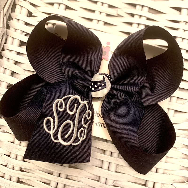 Monogrammed Hair Bow - Etsy
