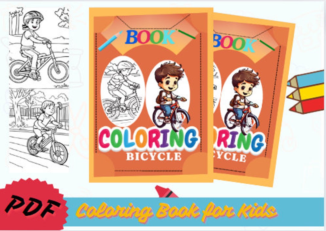 Bike Coloring Book, Kids Bikes Drawings, Coloring Book for Children ...