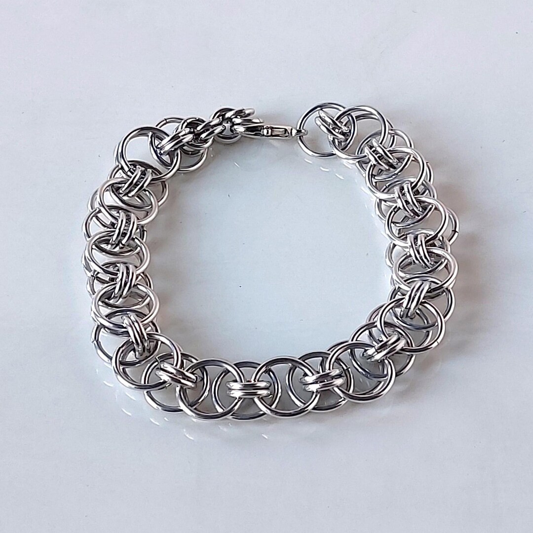 Handmade Helm Chain Weave Chainmail Bracelet - Etsy