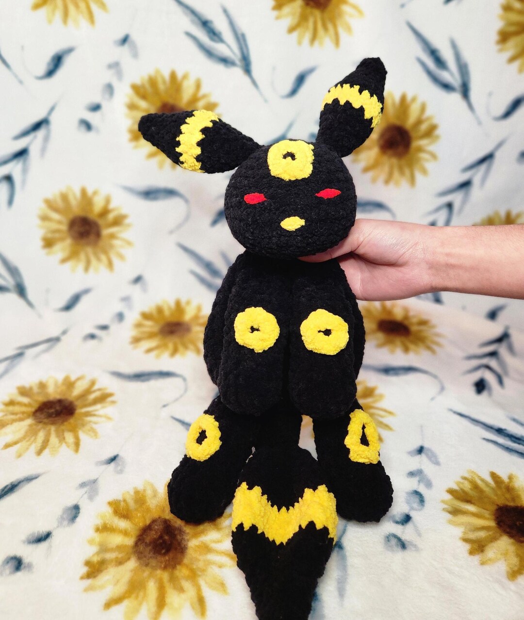 Large Crocheted Pokémon Umbreon Plushie Snuggler - Etsy