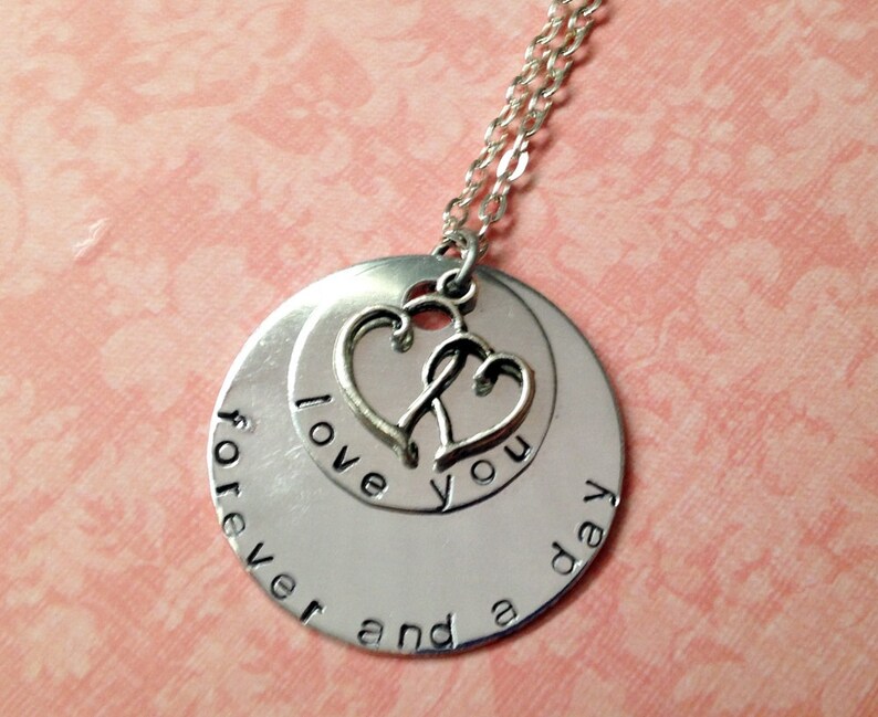 Handstamped Love You Forever and a Day Necklace | Etsy