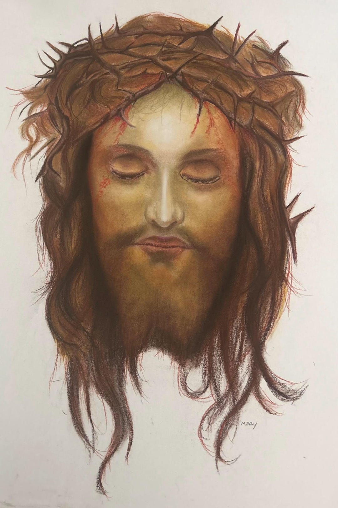 Christ Sacred Face of Christ Copy of a Master Art by Michele Daly - Etsy