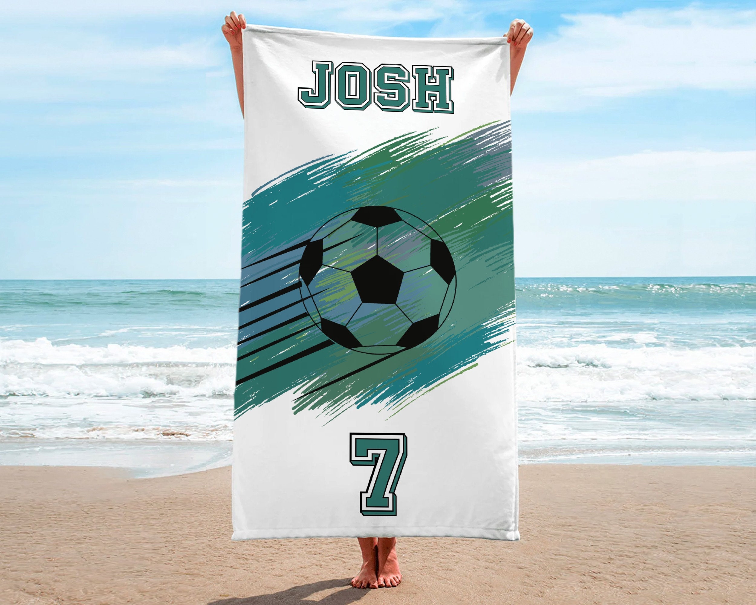 Custom Soccer Team Towel, Personalized Football Team Gift, Sport Beach ...