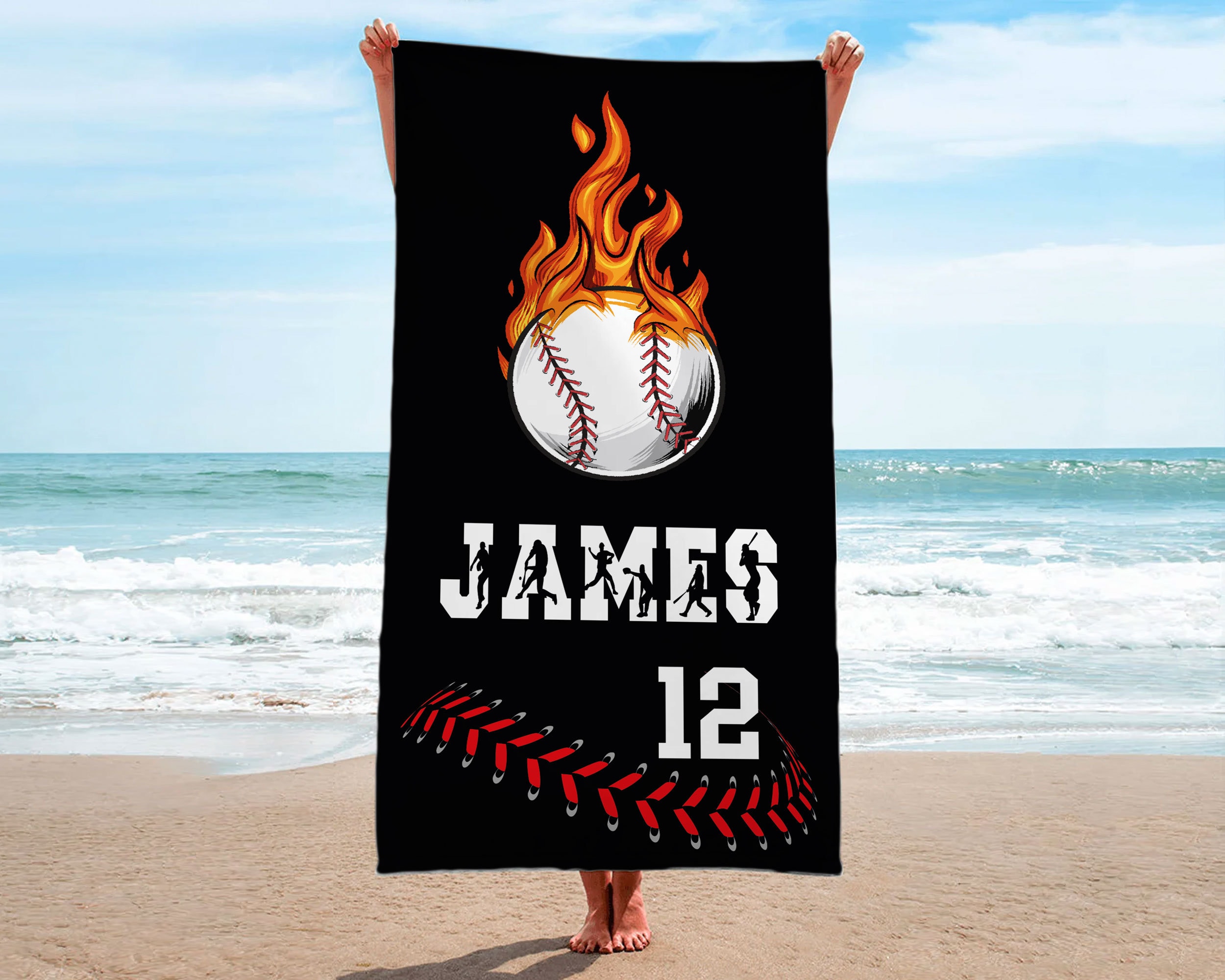 Personalized Baseball Beach Towel, Baseball Gifts for Boys, Custom ...