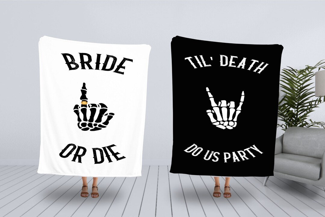 Rock Bachelorette Blanket, Bride or Die Blanket, Rock and Roll Blanket ...