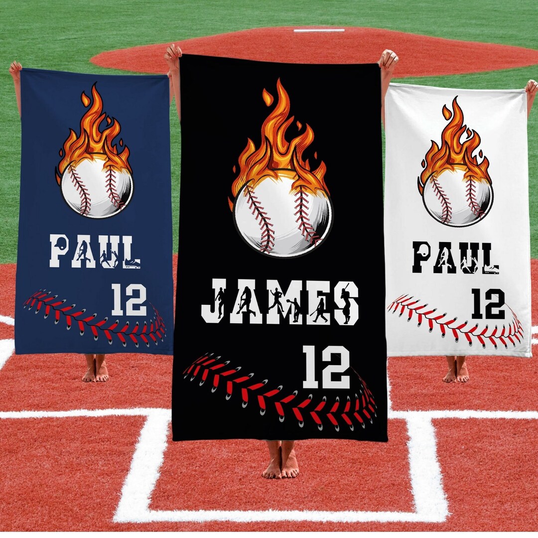 Personalized Baseball Beach Towel, Baseball Gifts for Boys, Custom ...