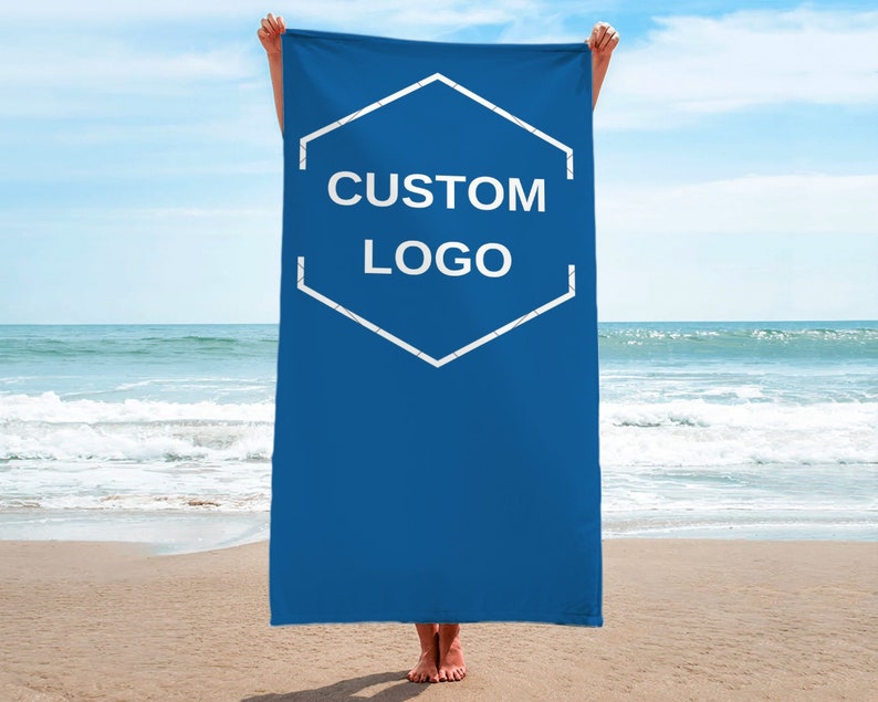 Custom Logo Beach Towel, Your Logo Here Towel, Personalized Beach Towel ...
