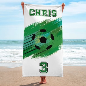 Custom Soccer Team Towel, Personalized Football Team Gift, Sport Beach ...