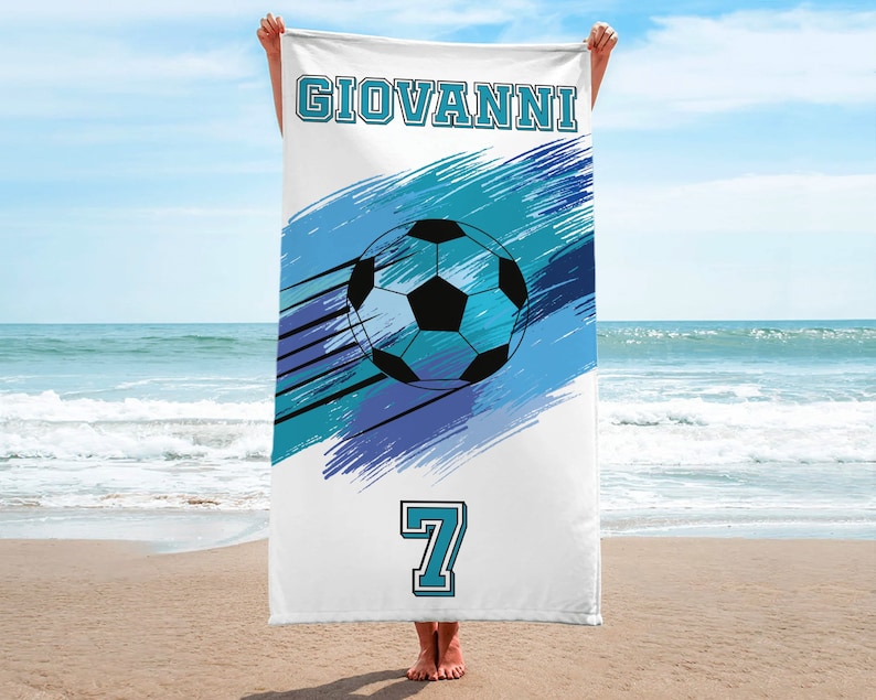Custom Soccer Team Towel, Personalized Football Team Gift, Sport Beach ...