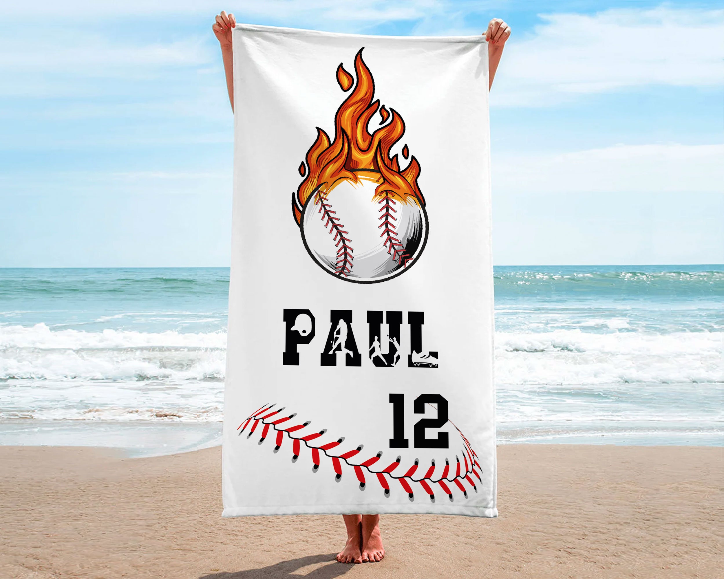 Personalized Baseball Beach Towel, Baseball Gifts for Boys, Custom ...