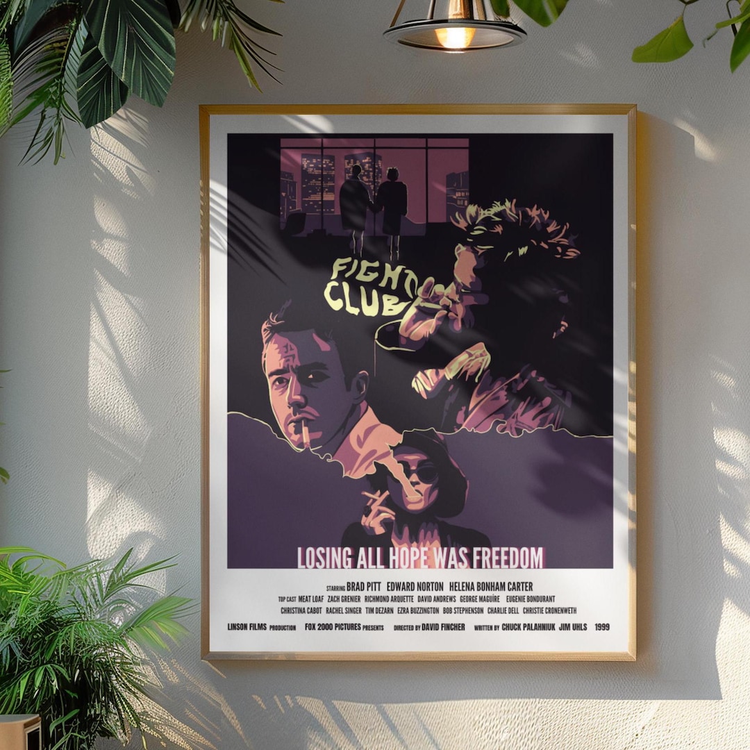 Fight Club Movie Poster Tyler Durden Artwork David Fincher Iconic Film ...