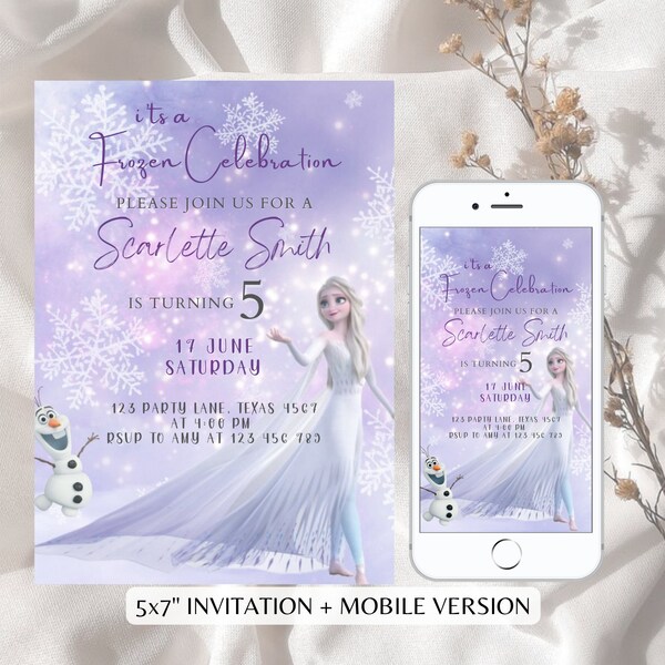 Frozen Invitation 5th Birthday - Etsy