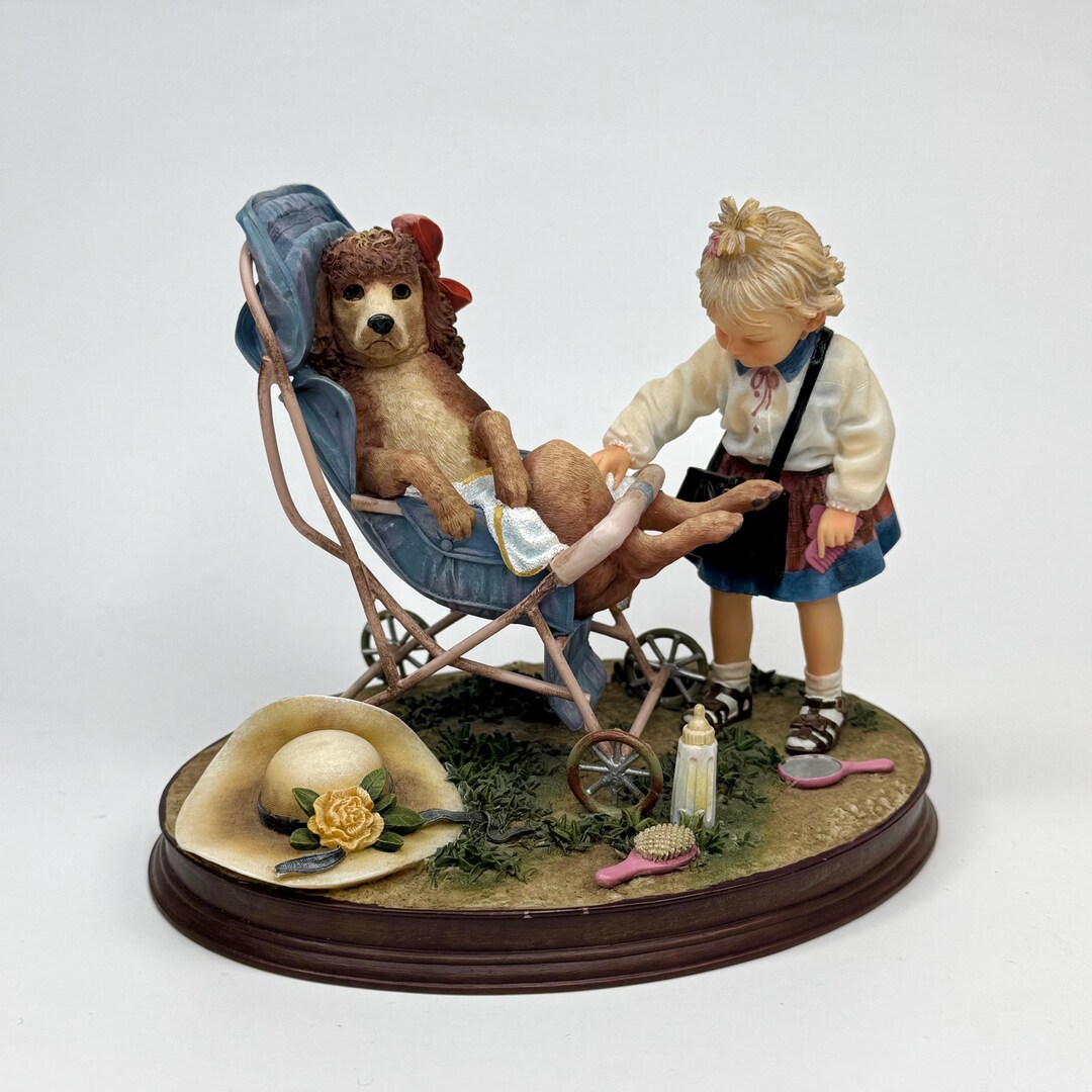 Mama Says Figurine “don’t Catch a Chill” Girl With Dog in Stroller ...