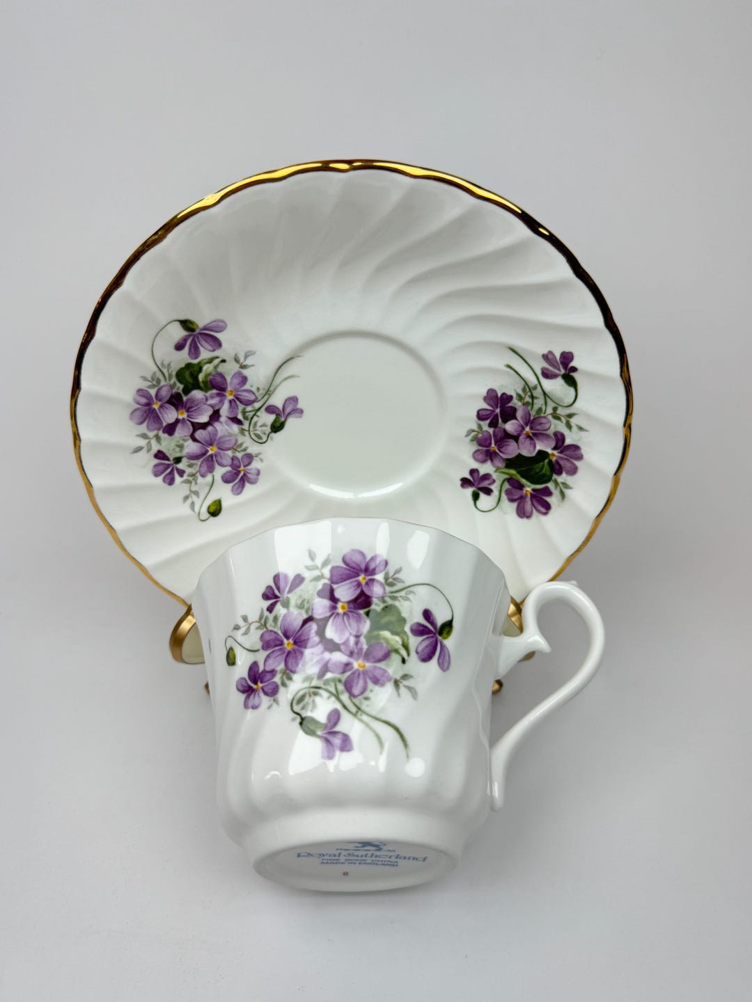 Vintage Royal Sutherland Fine Bone China England Tea Cup and Saucer ...