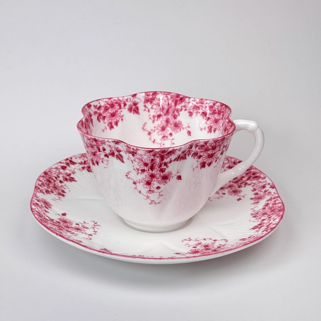 Vintage 1945-1966 Shelley Dainty Pink Teacup and Saucer, English Bone ...