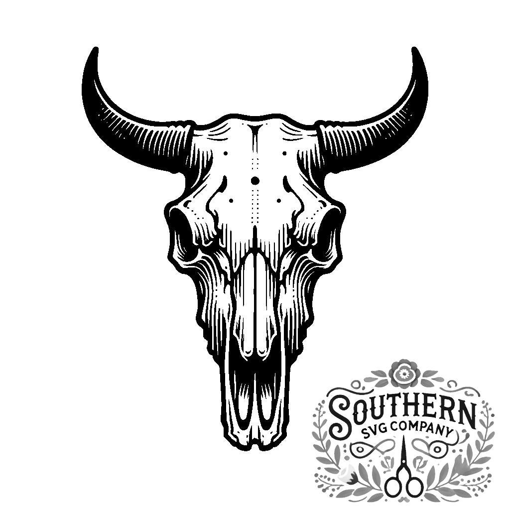 Stylish Gothic Cow Skull SVG Bundle - Detailed Design for Crafts 140 ...