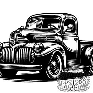 Gothic Style Old Pickup Truck SVG Bundle Spooky Vintage Vehicle for ...