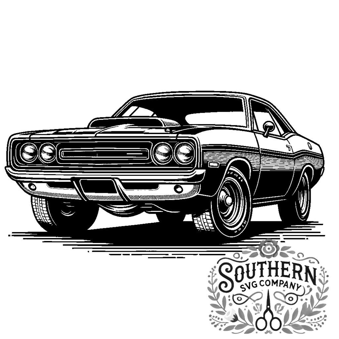 Art Deco Style Old School Muscle Car SVG Bundle Max Length 140 - Etsy