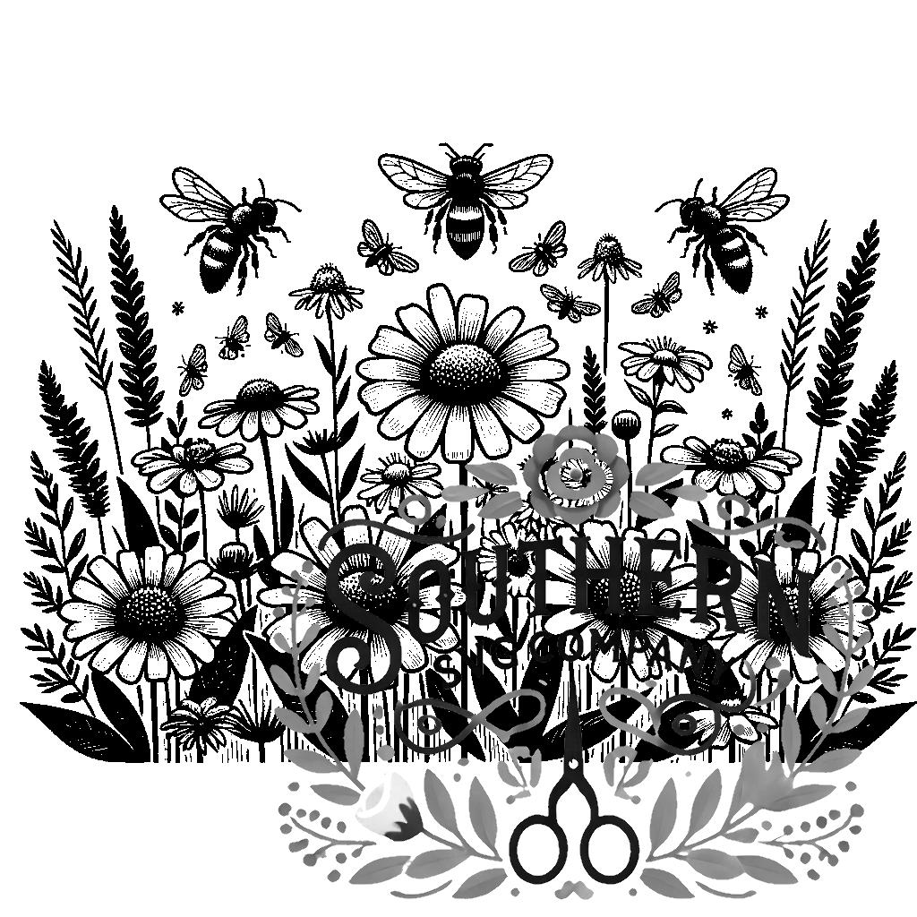 Wildflower Bee SVG Bundle - Nature-inspired Digital Download for DIY ...