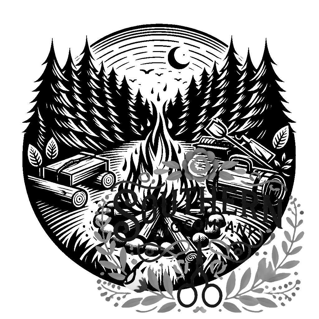 Campfire Forest SVG Bundle Rustic Outdoor Fire Graphic Design - Etsy
