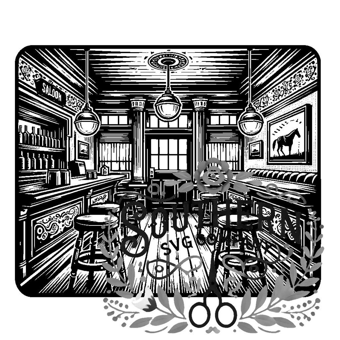 Vintage Saloon Interior SVG Bundle – Western Decor (digital Download ...
