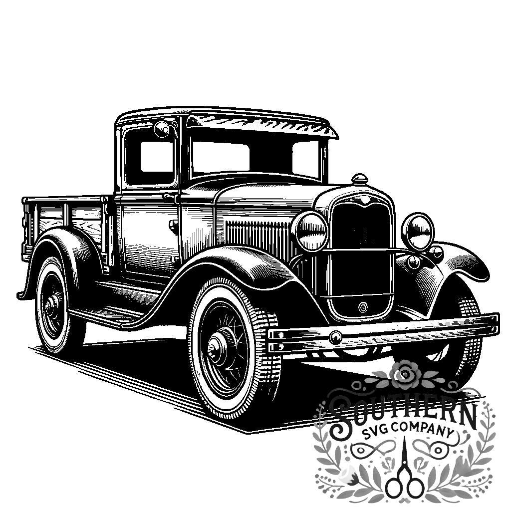 SVG Old Pickup Truck Clipart | Vintage Truck Design, Instant Download ...
