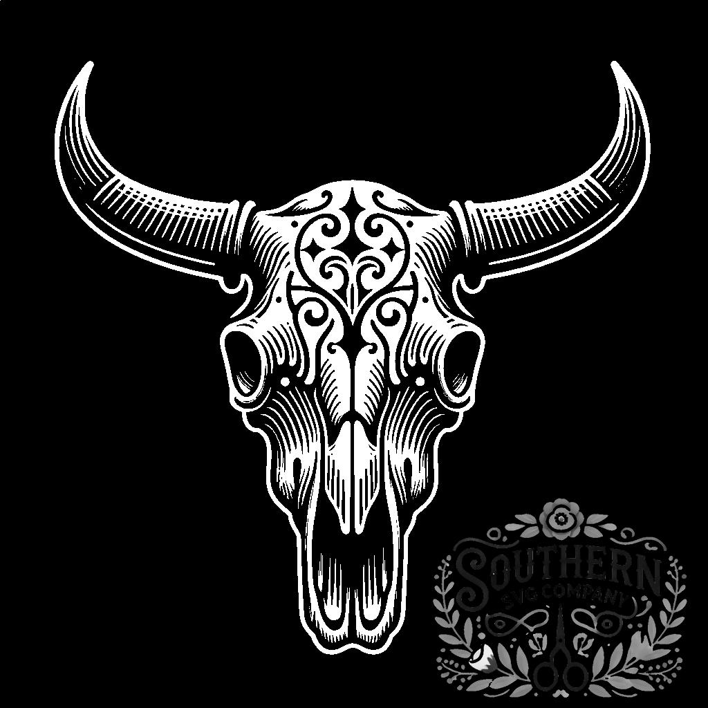 Stylish Gothic Cow Skull SVG Bundle - Detailed Design for Crafts 140 ...