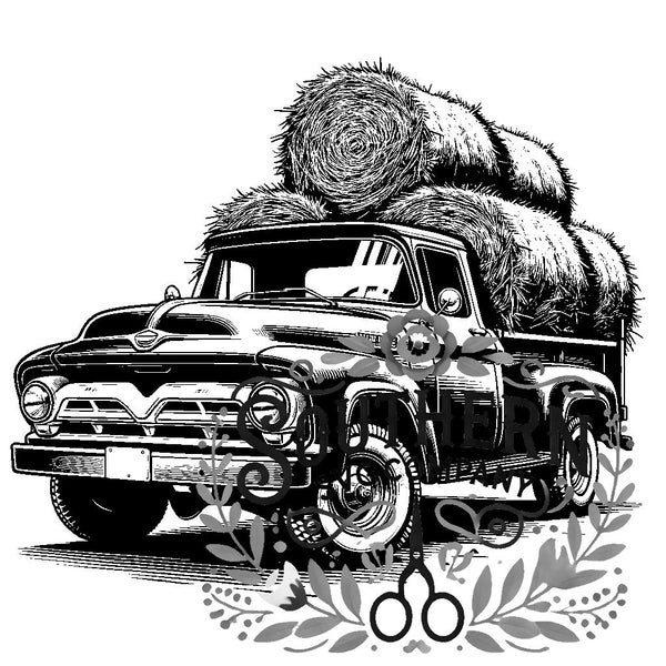Gothic Style Old Pickup Truck SVG Bundle Spooky Vintage Vehicle for ...