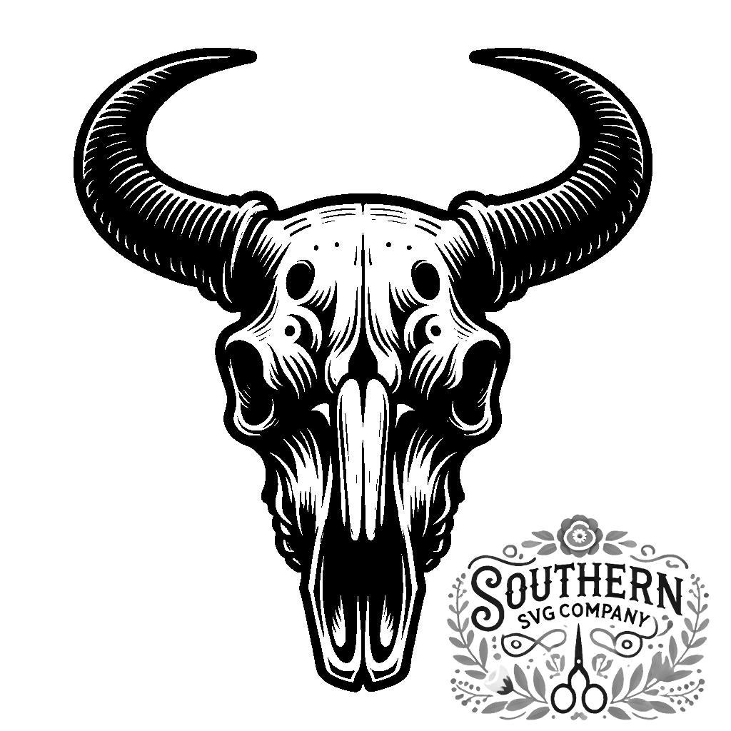 Stylish Gothic Cow Skull SVG Bundle - Detailed Design for Crafts 140 ...
