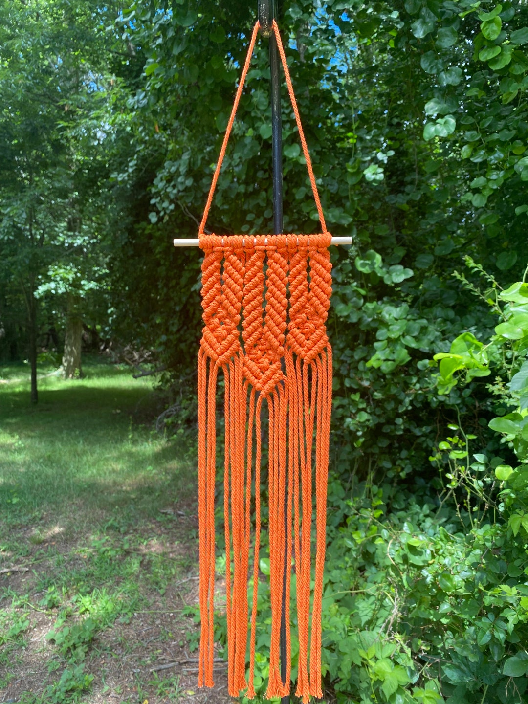 Orange Macrame Wall Hanging | Modern Boho Decor | Home Decor | Handmade ...