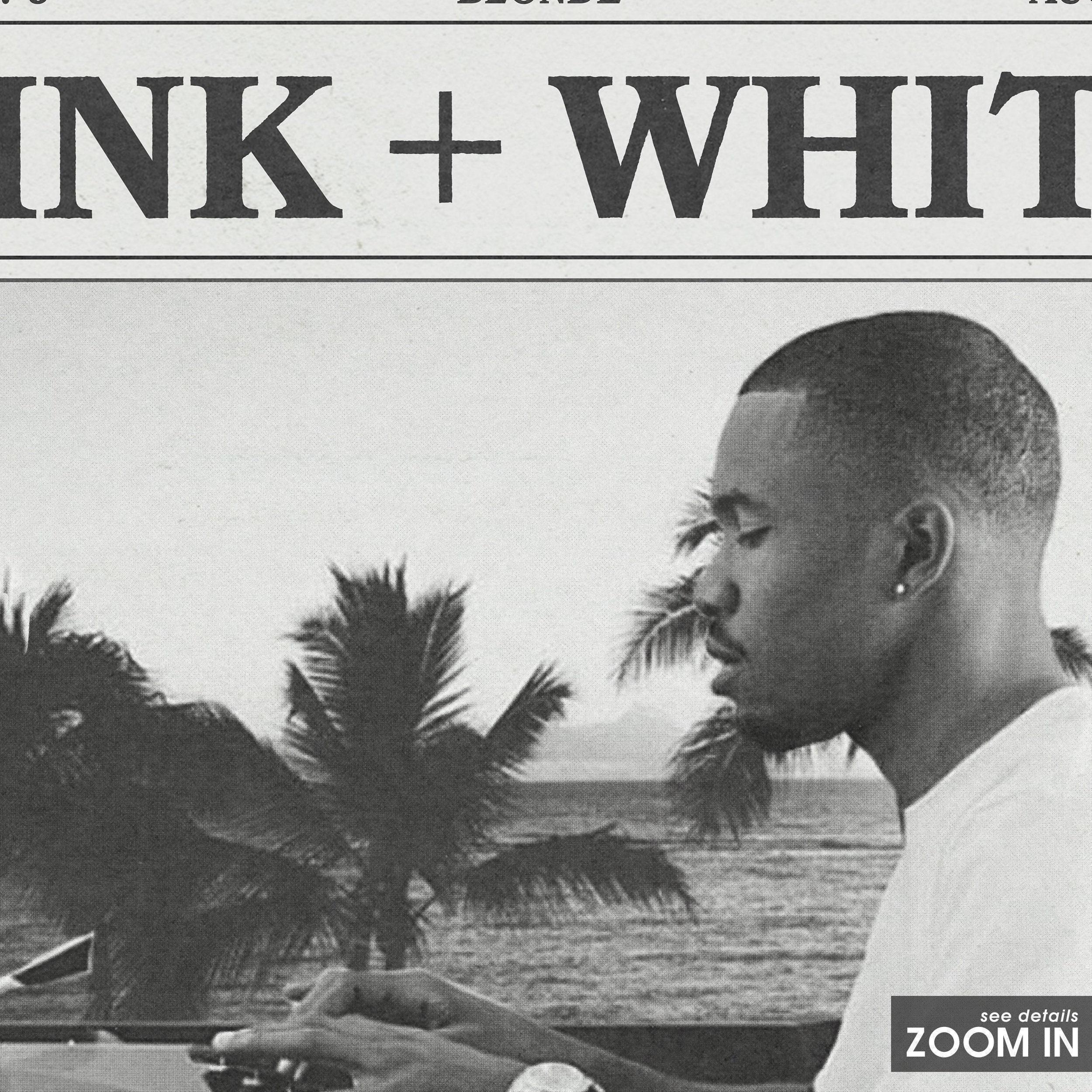Frank Ocean Retro Newspaper Print, Pink White Poster, Pink White Lyrics ...