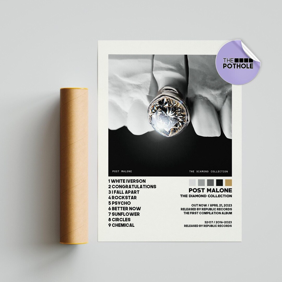 Post Malone Posters, the Diamond Collection Poster, Post Malone, Album ...