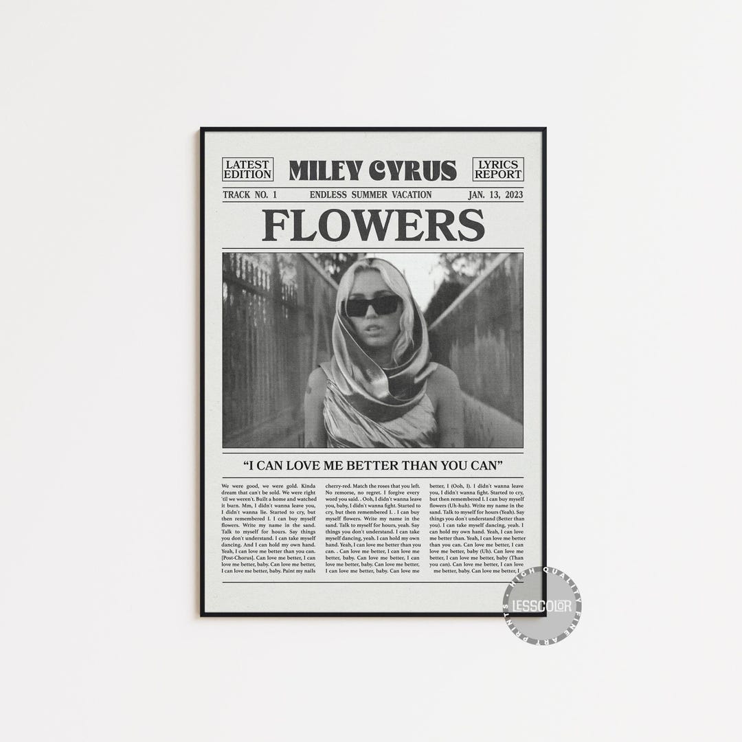 Miley Cyrus Posters / Flowers Poster, Album Cover Poster, Poster Print ...