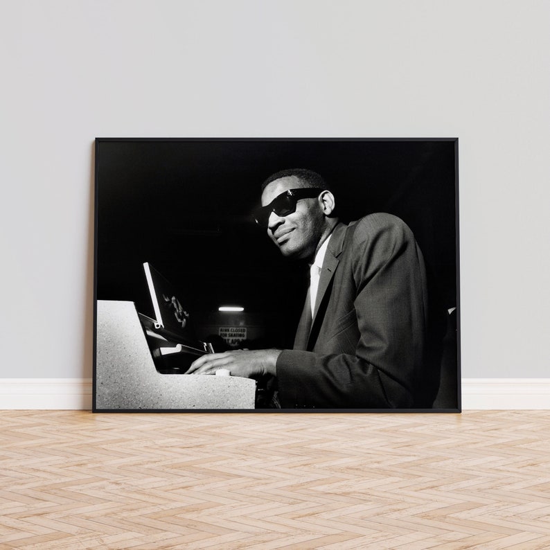 Ray Charles Posters / Ray Charles Black and White Wall Art, Album Cover ...