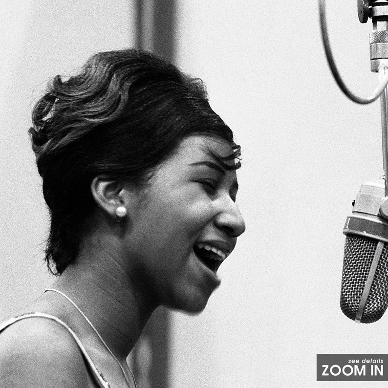 Aretha Franklin Posters / Aretha Franklin Black and White Wall Art ...