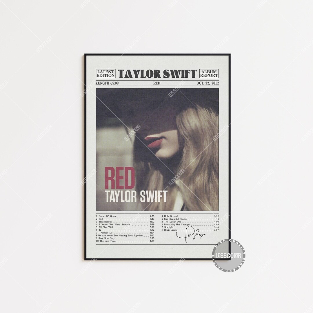 Taylor Swift Retro Newspaper Print, Red Poster, Taylor Swift, Taylor ...