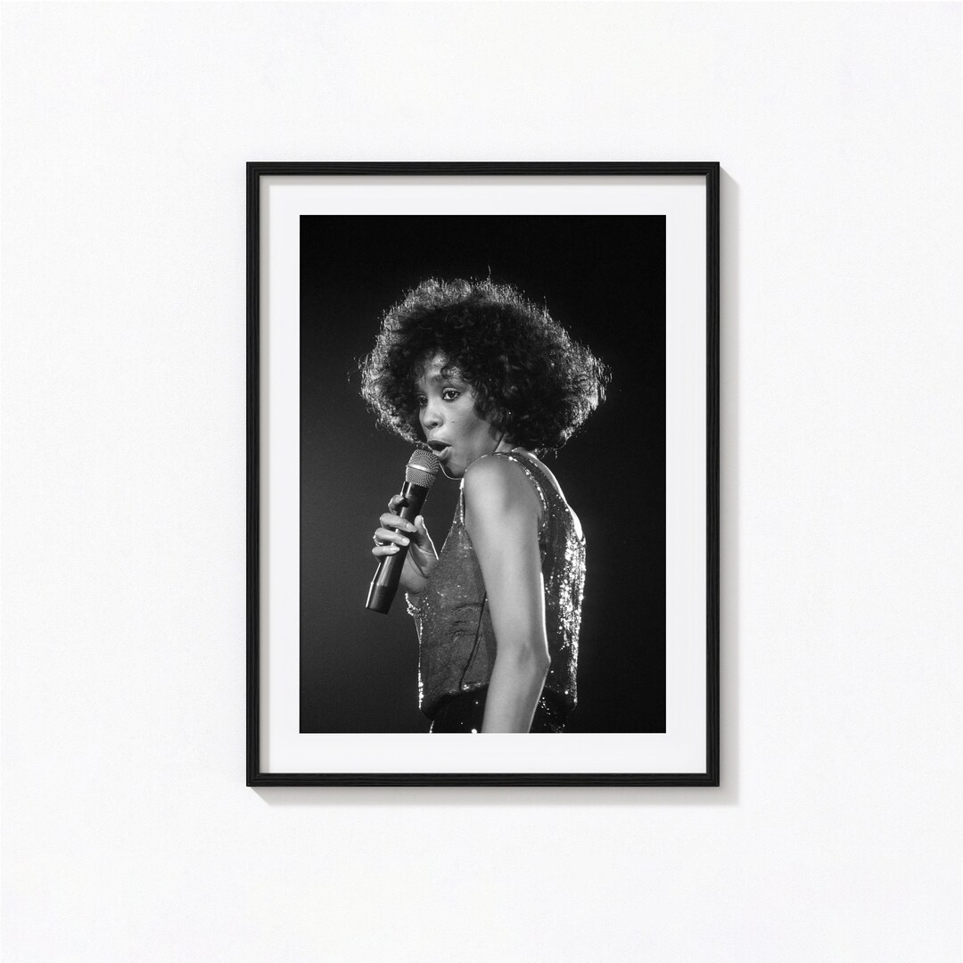 Whitney Houston Posters / Whitney Houston Black and White Wall Art ...