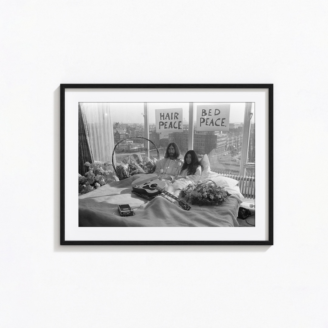 John Lennon & Yoko Ono Posters / John Lennon Black and White Wall Art ...