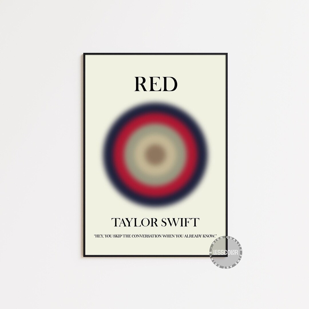 Taylor Swift Posters / Red Poster / Album Cover Poster, Gradient Print, Colourful Aura Poster ...