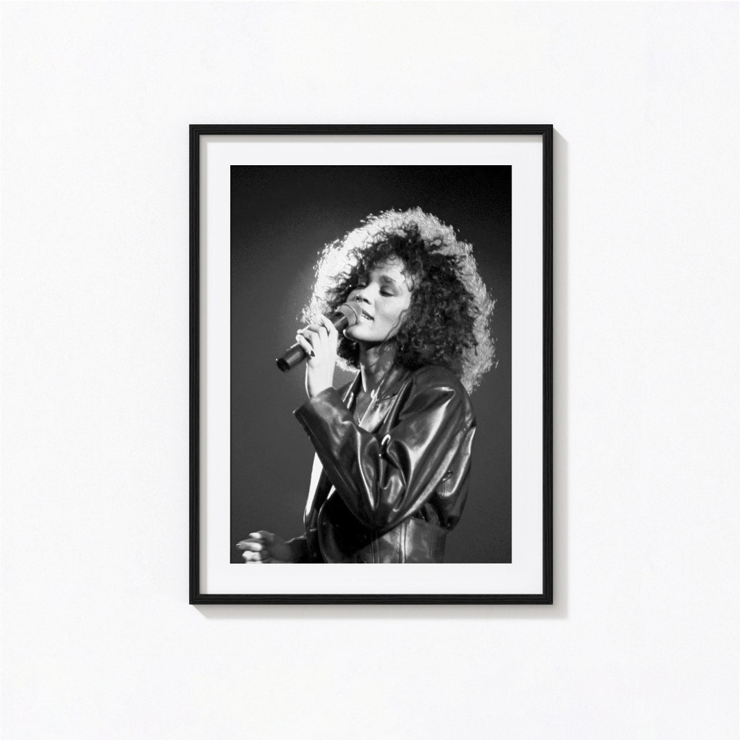 Whitney Houston Posters / Whitney Houston Black and White Wall Art ...