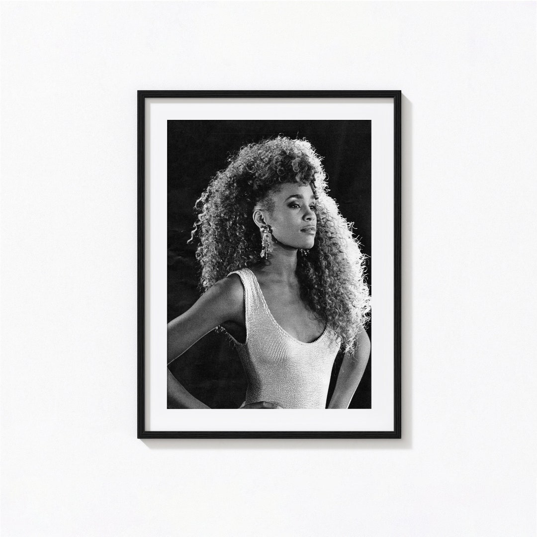 Whitney Houston Posters / Whitney Houston Black and White Wall Art ...