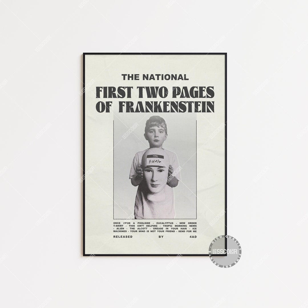 The National Posters, First Two Pages of Frankenstein Poster, Album ...
