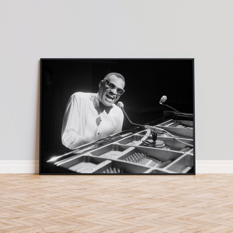 Ray Charles Posters / Ray Charles Black and White Wall Art, Album Cover ...