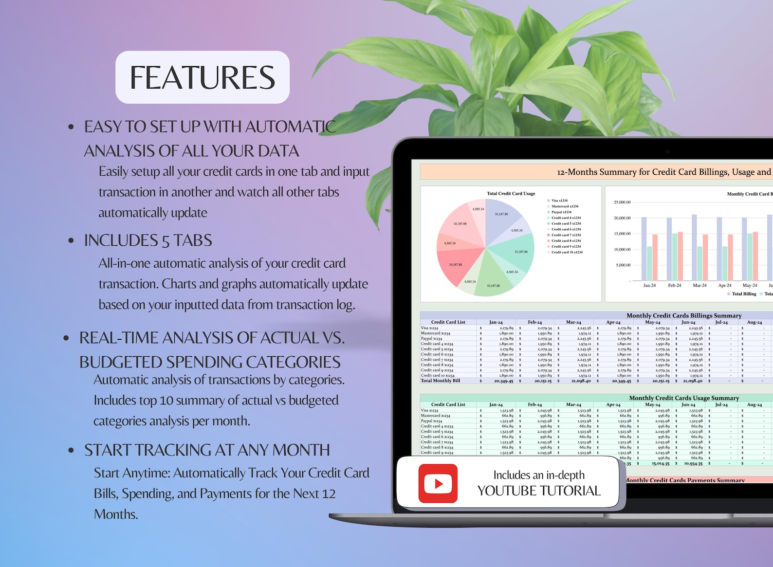 Ultimate Credit Card Tracker Spreadsheet Excel Template to Manage ...