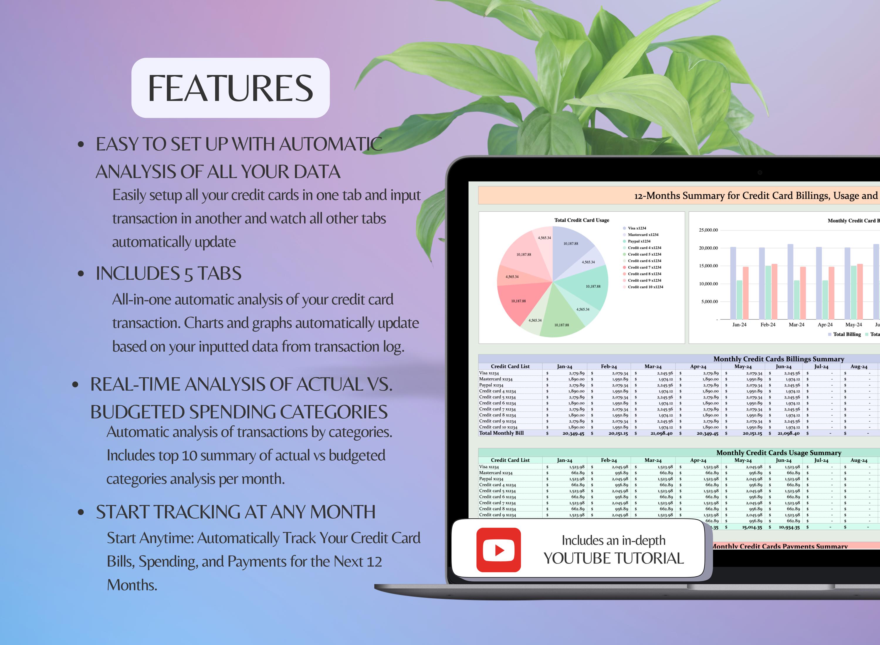 Ultimate Credit Card Tracker Spreadsheet Excel Template to Manage ...