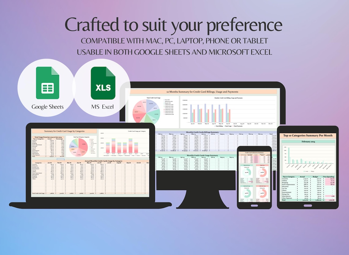 Ultimate Credit Card Tracker Spreadsheet Excel Template to Manage ...