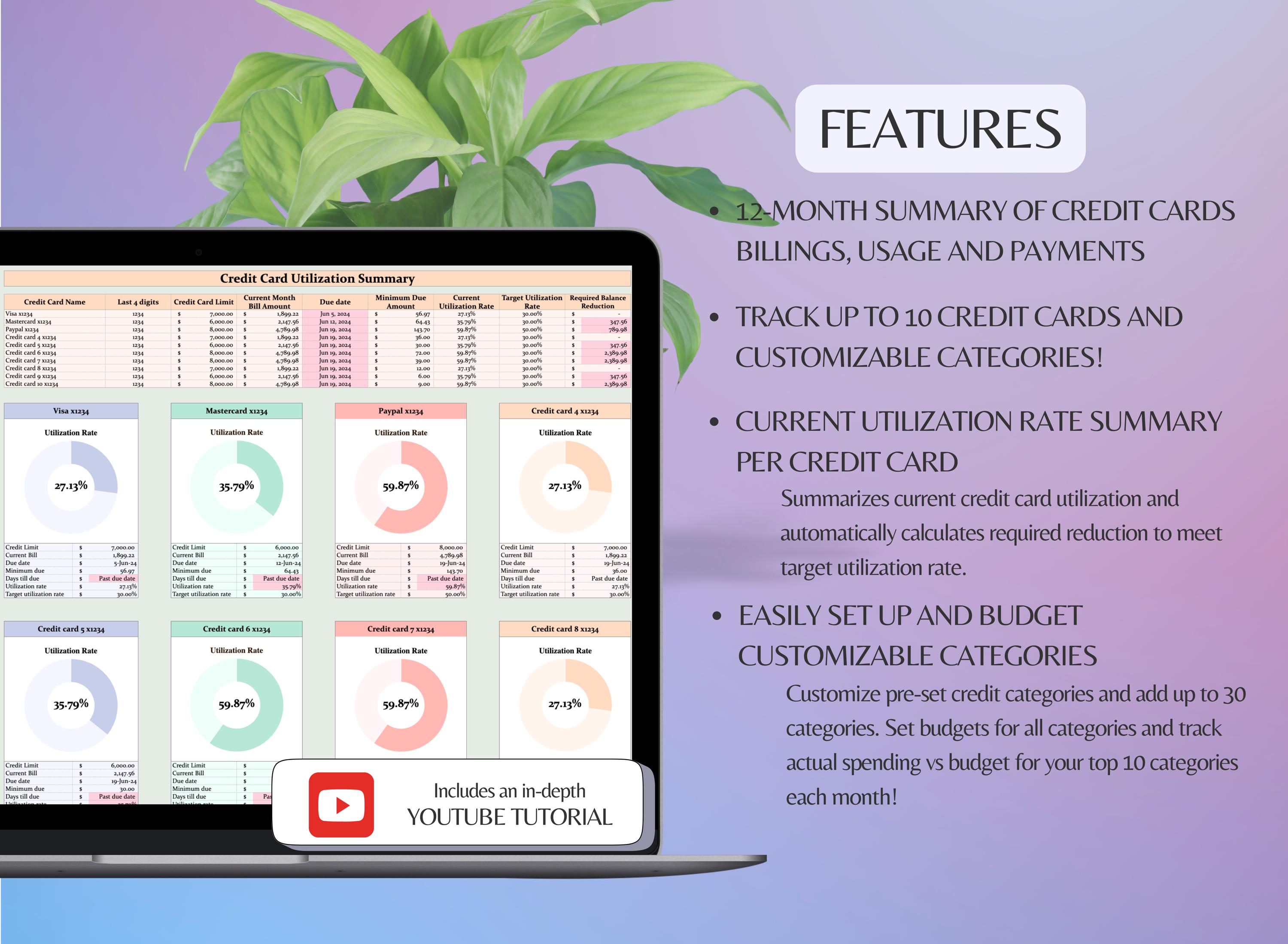 Ultimate Credit Card Tracker Spreadsheet Excel Template to Manage ...