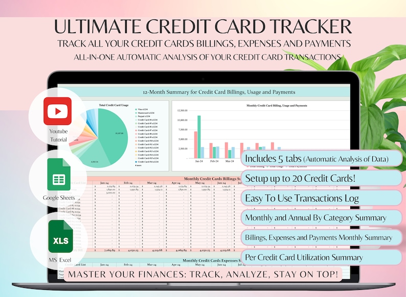 Ultimate Credit Card Tracker Manage Credit Expense Usage Bills Balance ...